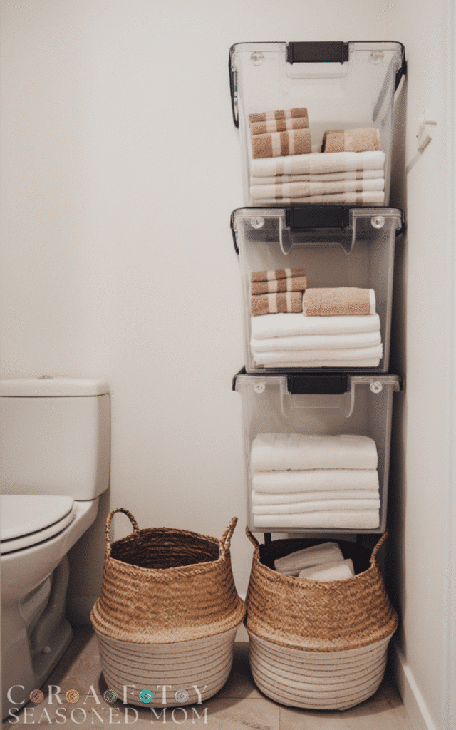 17 Best Tiny Bathroom Storage Ideas - Crafty Seasoned Mom